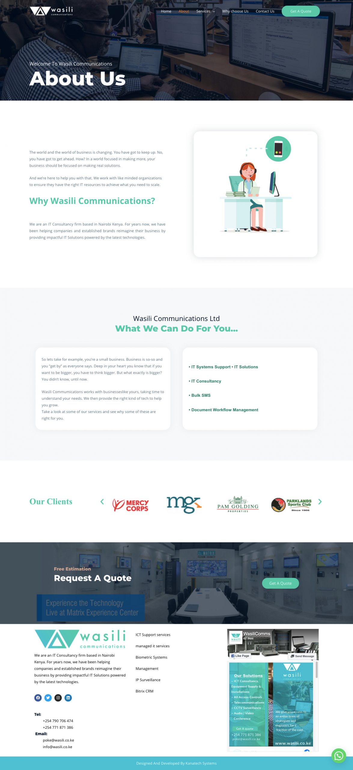 Wasili Communications Website Design | By Kanatech Systems