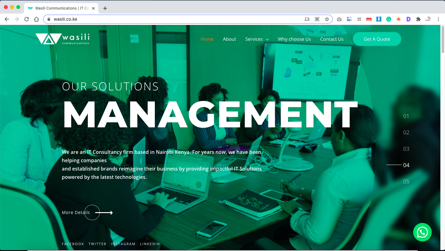Wasili Communications Website Design | By Kanatech Systems