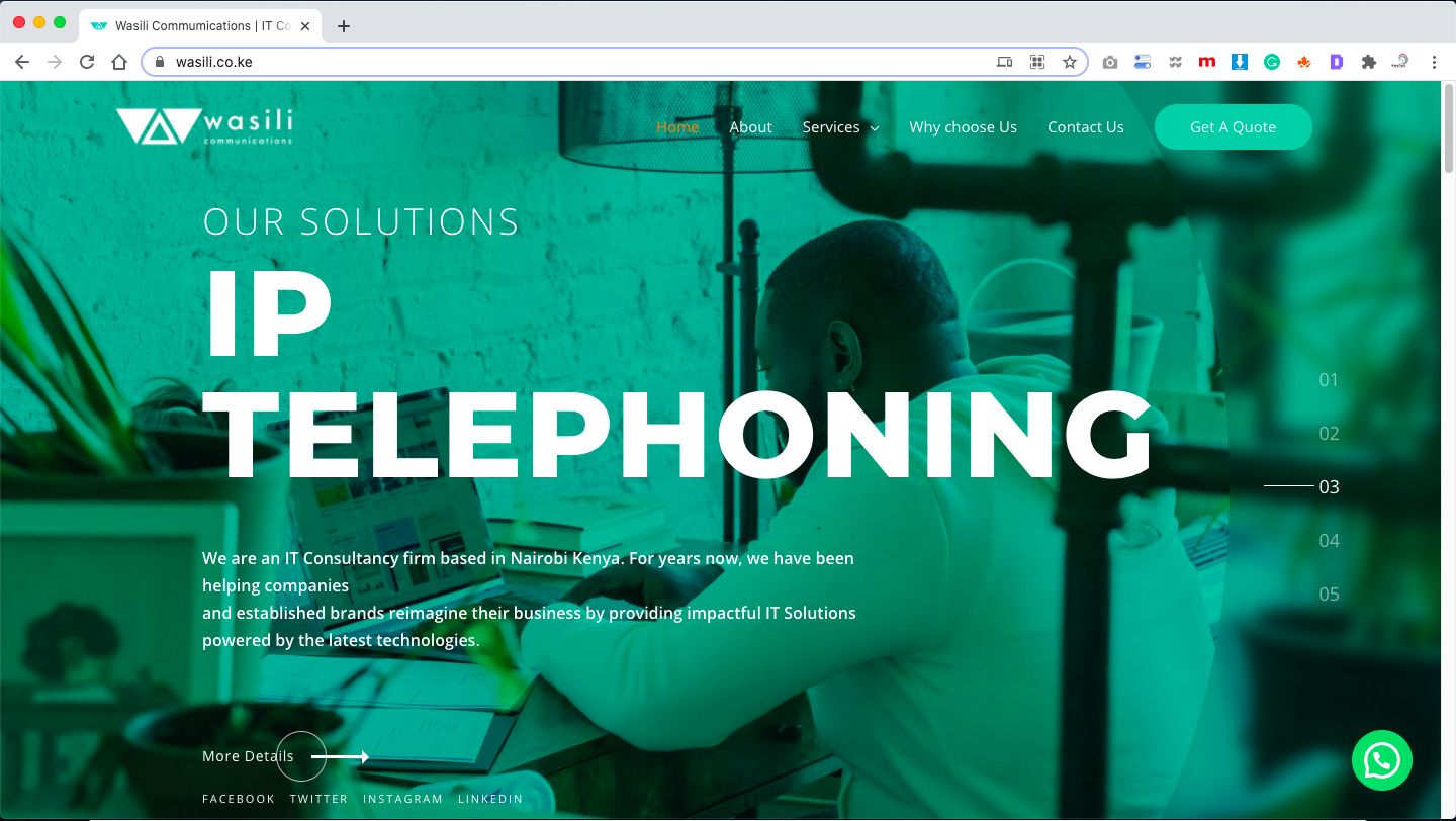 Wasili Communications Website Design | By Kanatech Systems